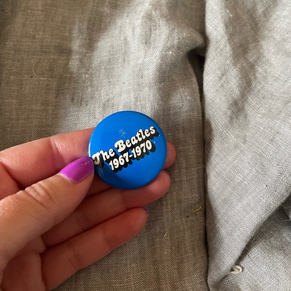 Jewelry | Vintage Blue And White The Beatles Pin | Poshmark